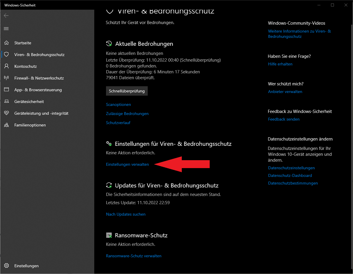 Windows 10/11 Defender Ausnahme hinzufügen – aerolution® Support